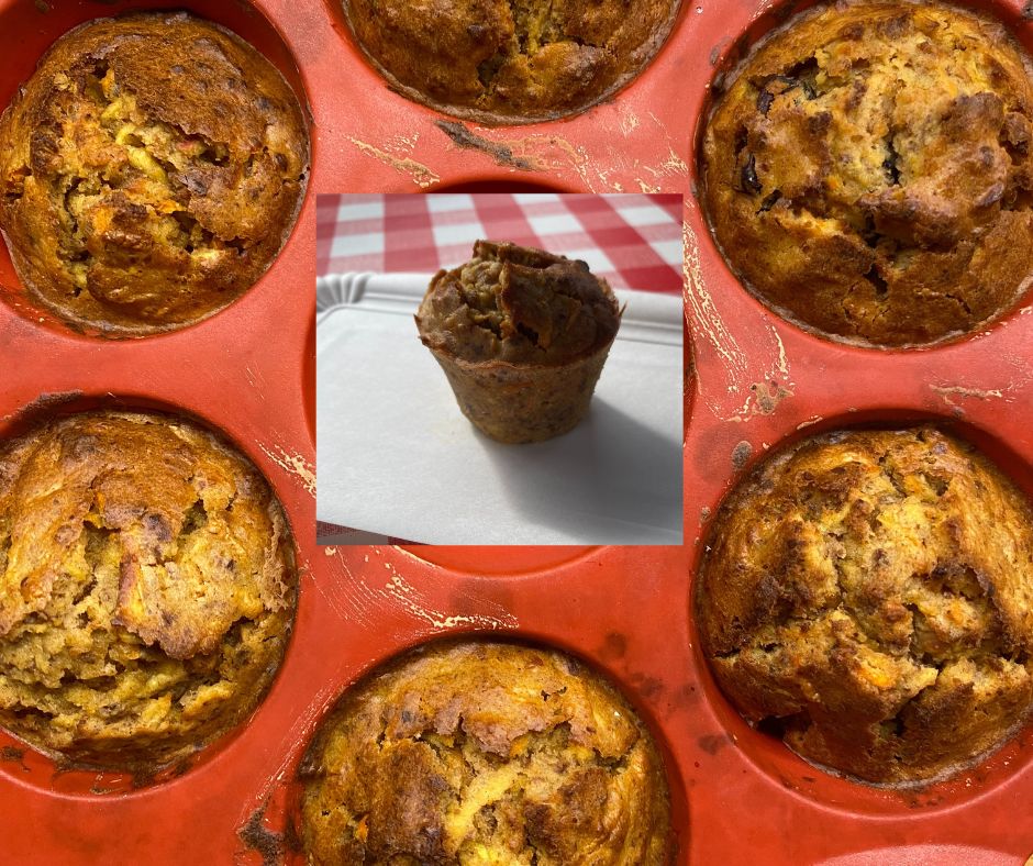Muffins med gulerod, æble, hørfrø - GretesUnivers